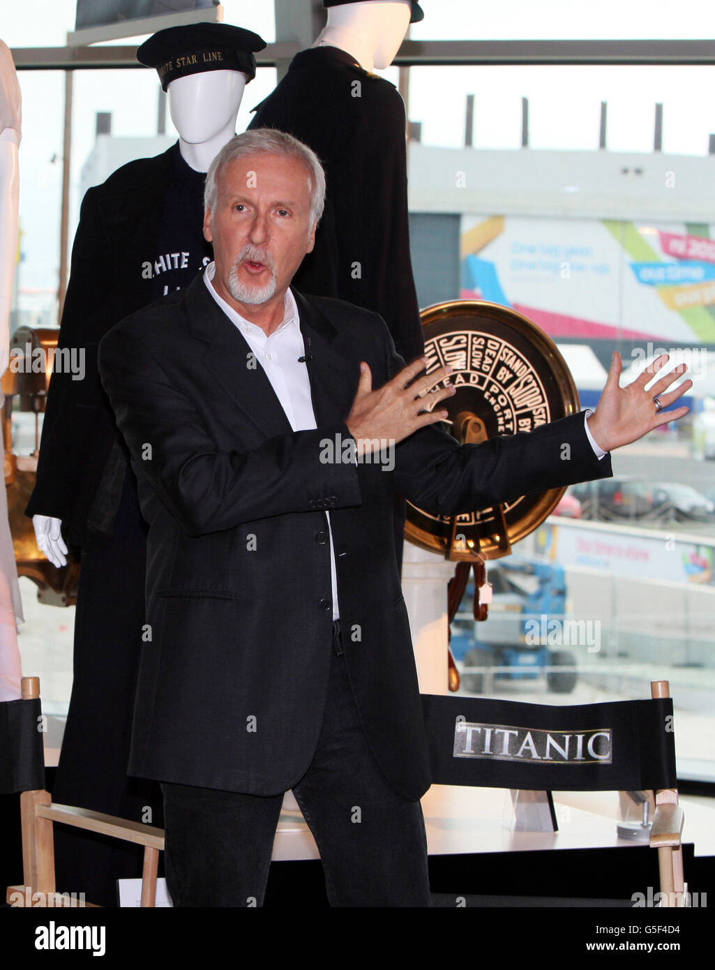 Titanic director James Cameron speaks at the Titanic Belfast Museum to ...