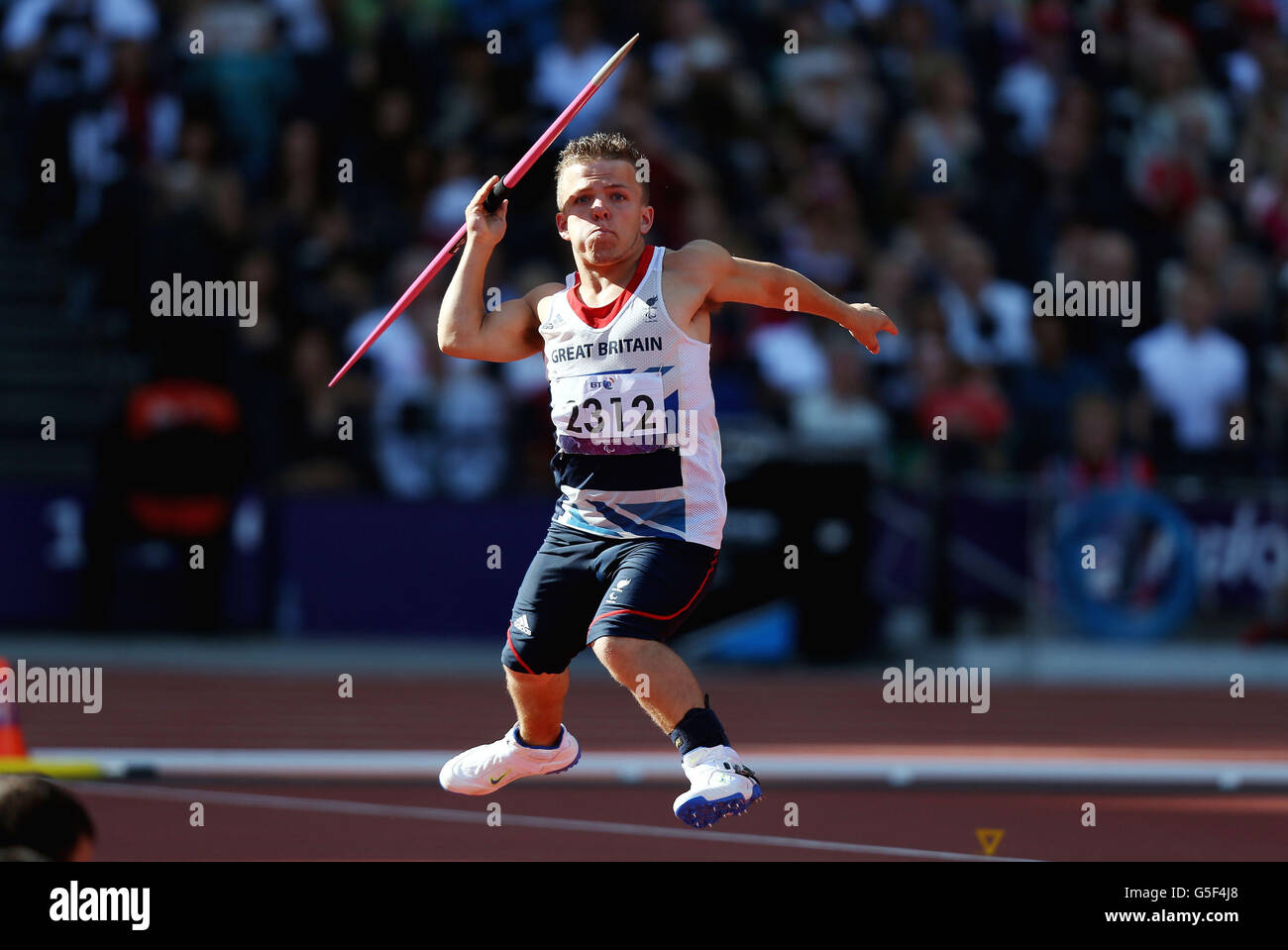 Great Britain's Kyron Duke during the Men's Javelin Throw F40 category ...