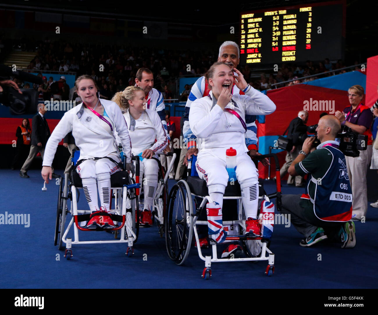 Great Britain's Gabby Down (right) manages to laugh as she leaves the ...