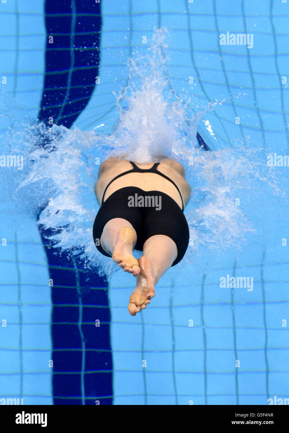 Great Britain's Hannah Russell enters the pool during the women's 50m ...