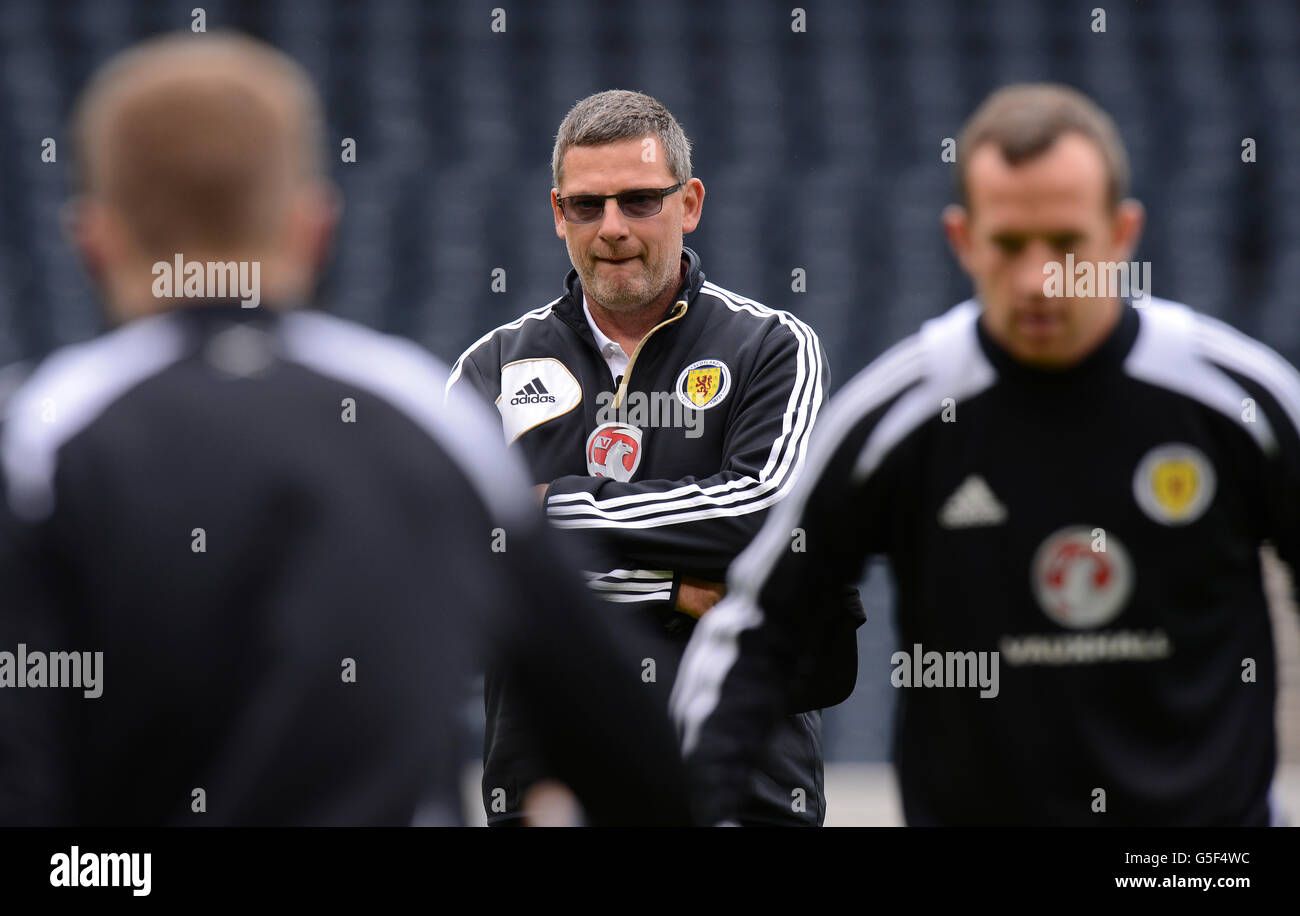 Scotlands manager craig levein during training at hampden park stadium ...
