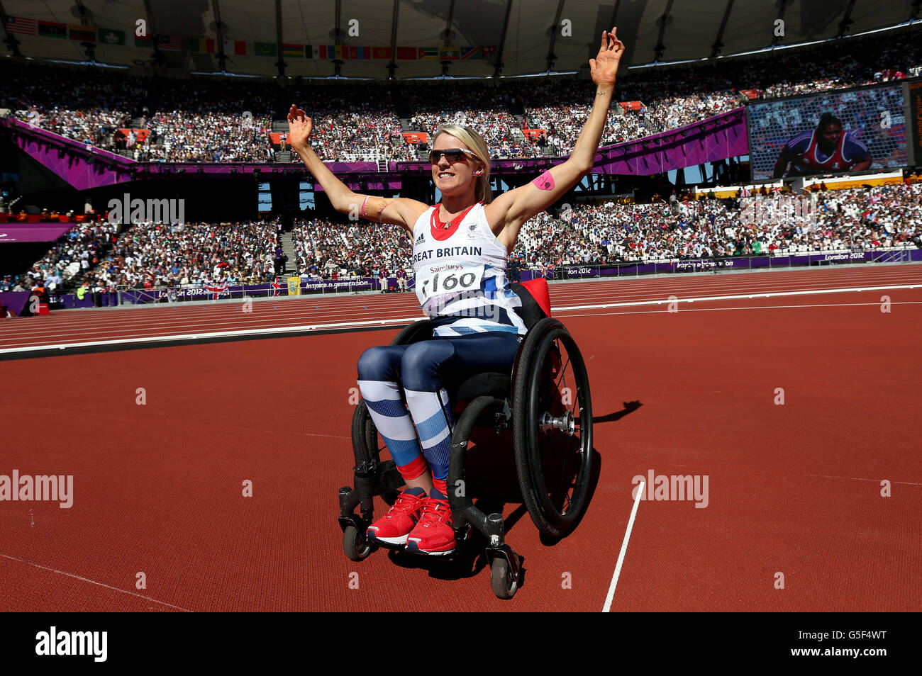 Great Britain's Josie Pearson celebrates her victory in the Women's ...