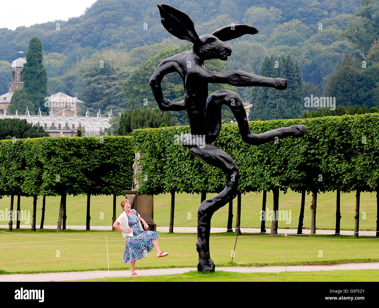 The sculpture 'Nijinski Hare' by Barry Flanagan (1941-2009), which is ...