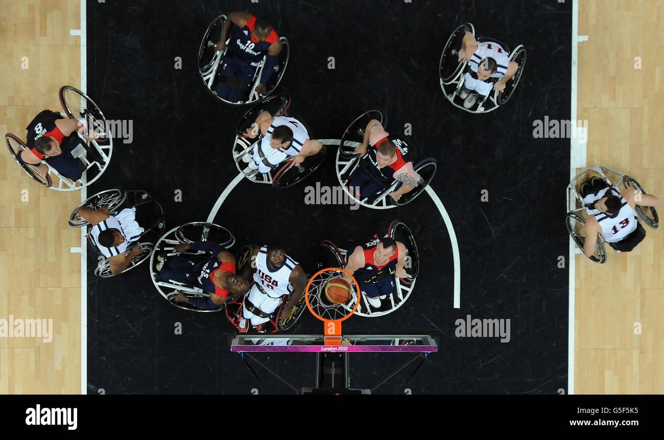 USA's Matt Scott scores a basket during the men's wheelchair basketball ...