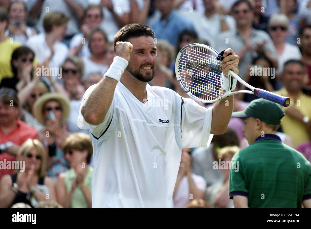Sport tennis celebrating clenched fist holding racket patrick rafter hi ...