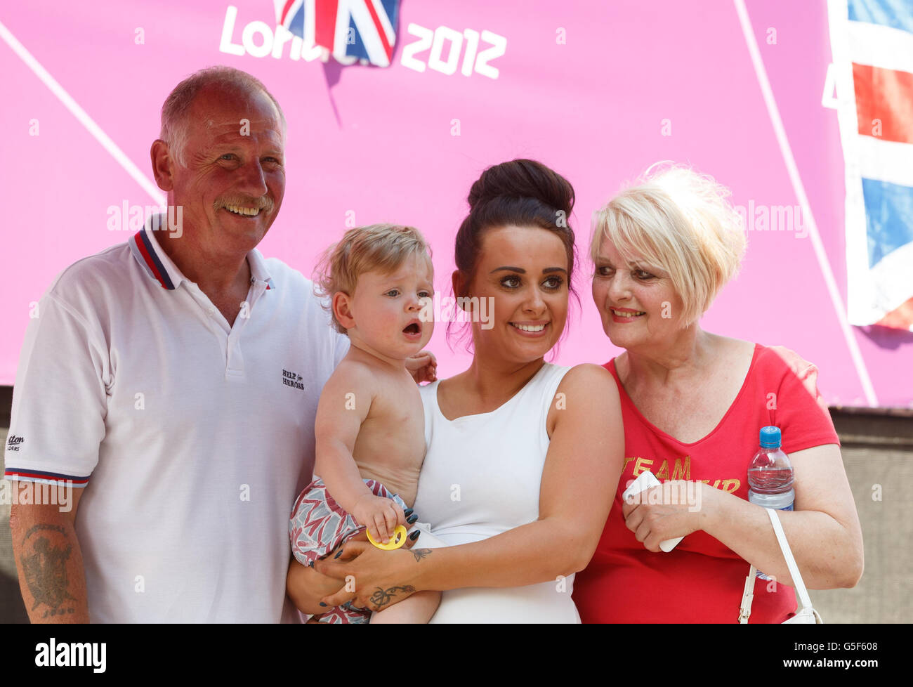 Great Britain's David Weir's wife Emily (centre) with their son Mason ...