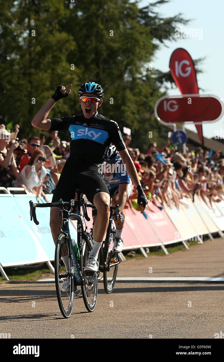 Team SKY's Luke Rowe celebrates as he wins during stage one of the Tour ...