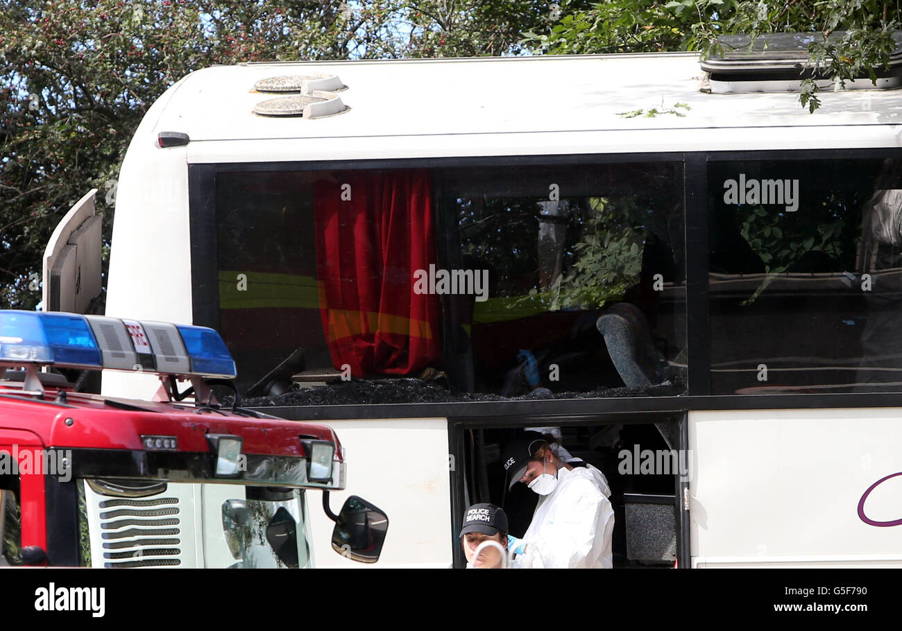 The scene of a coach crash hi-res stock photography and images - Alamy