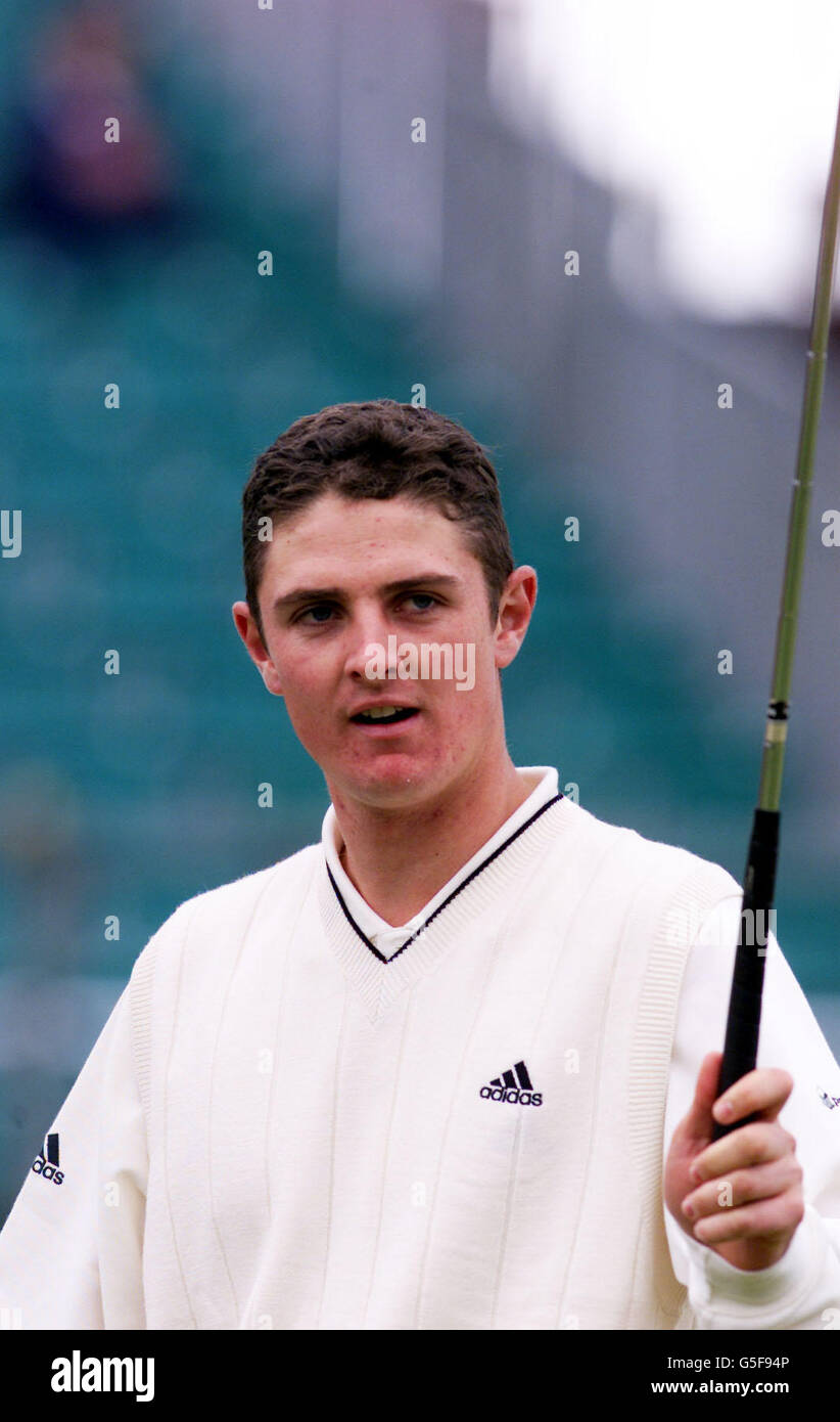 England's Justin Rose celebrates after completing his first round with ...