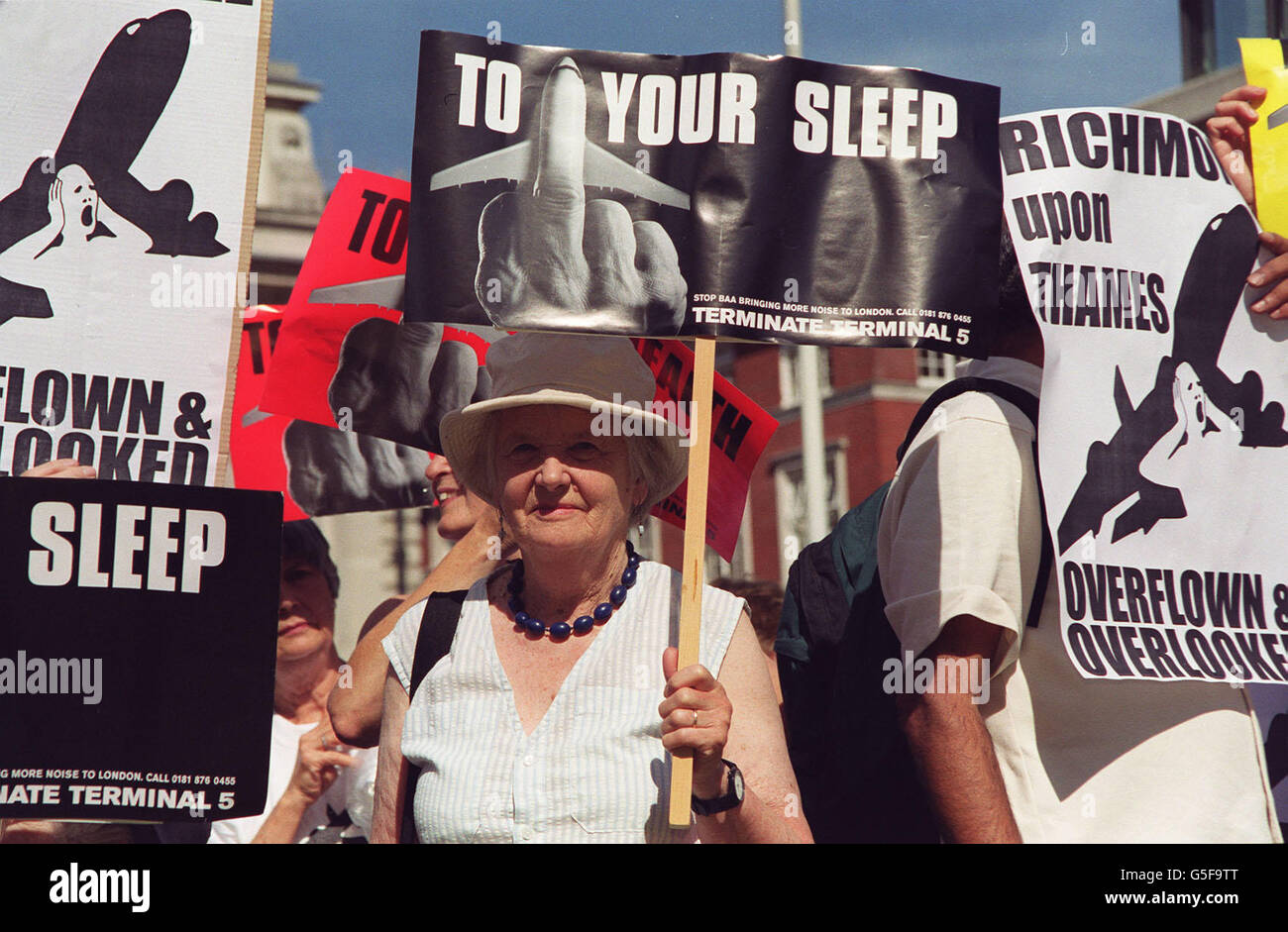 Sally Hunkin from Kew in London, takes part in a demonstration at BAA's ...