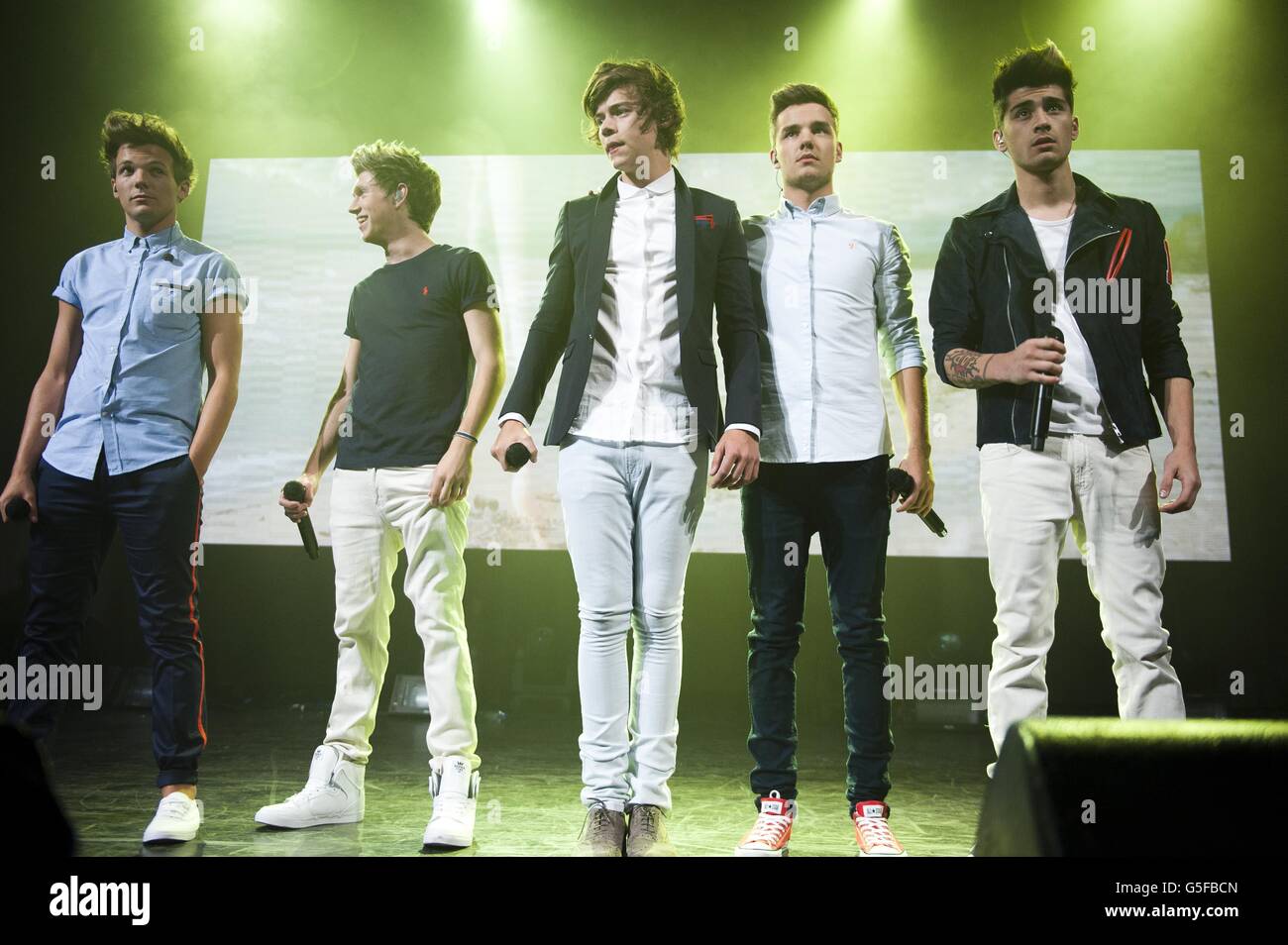 One direction perform roundhouse in central london hi-res stock ...