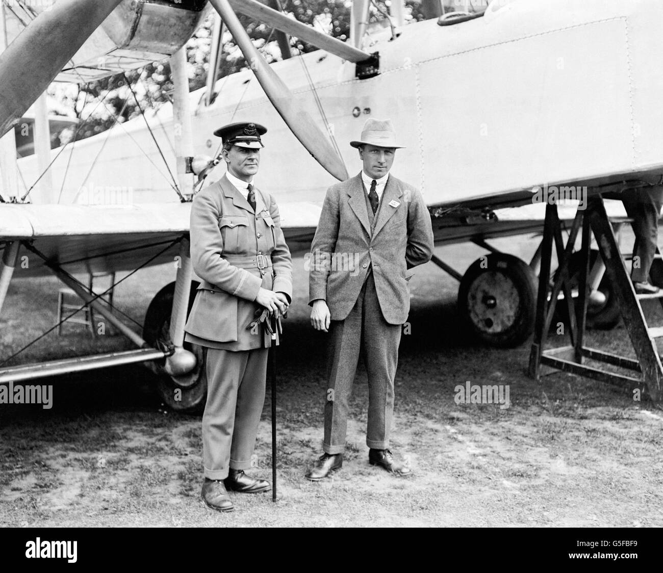 The British aviators John Alcock and Arthur Whitton Brown who completed ...