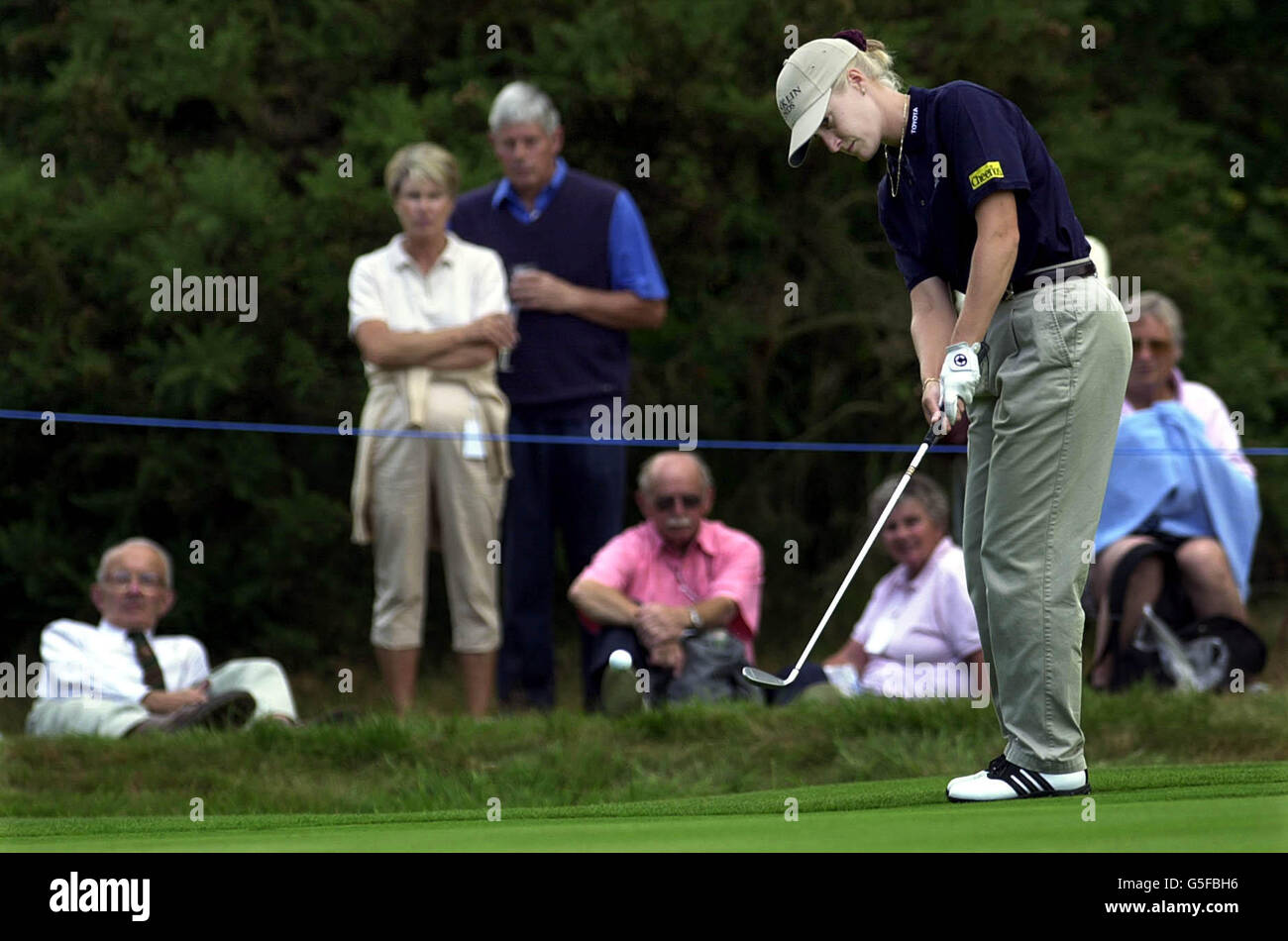 Scotland's Janice Moodie plays a chip shot to the 16th green, during ...