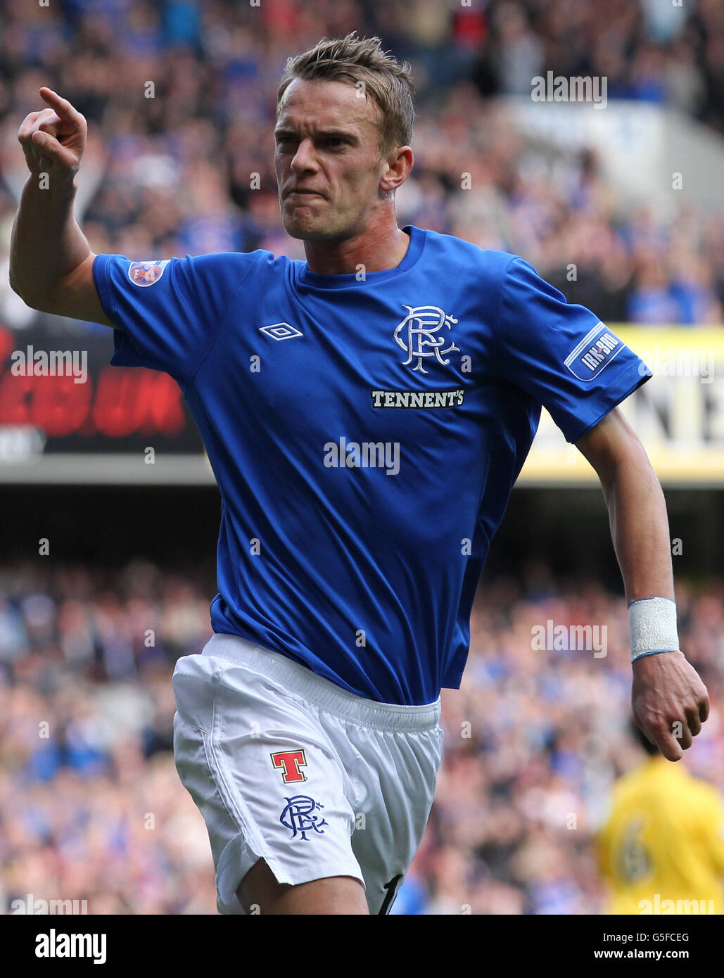 Rangers' Dean Shiels celebrates scoring during the Irn Bru Scottish ...