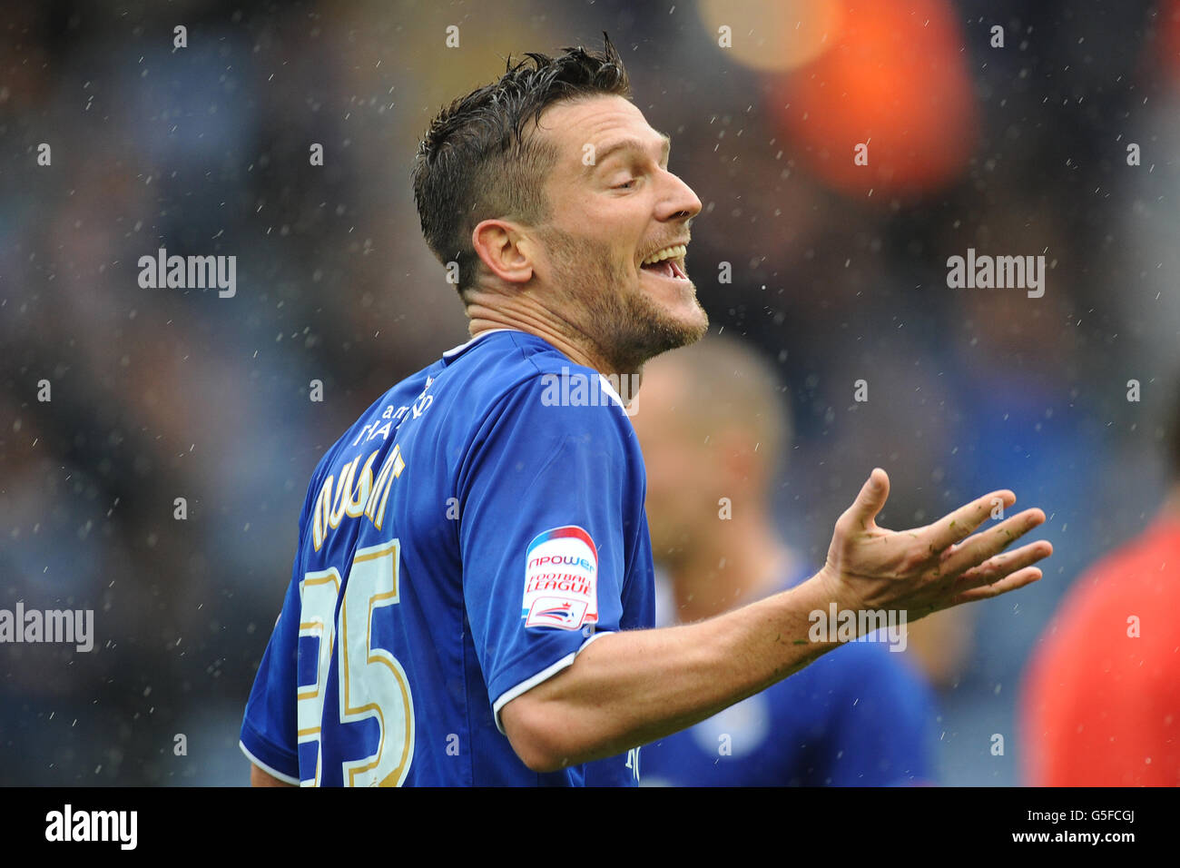Leicester City's David Nugent celebrates his second goal Stock Photo ...