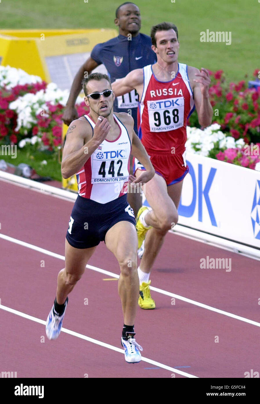 Great Britain's Chris Rawlinson (number 442) wins his men's 400m Hurdle ...