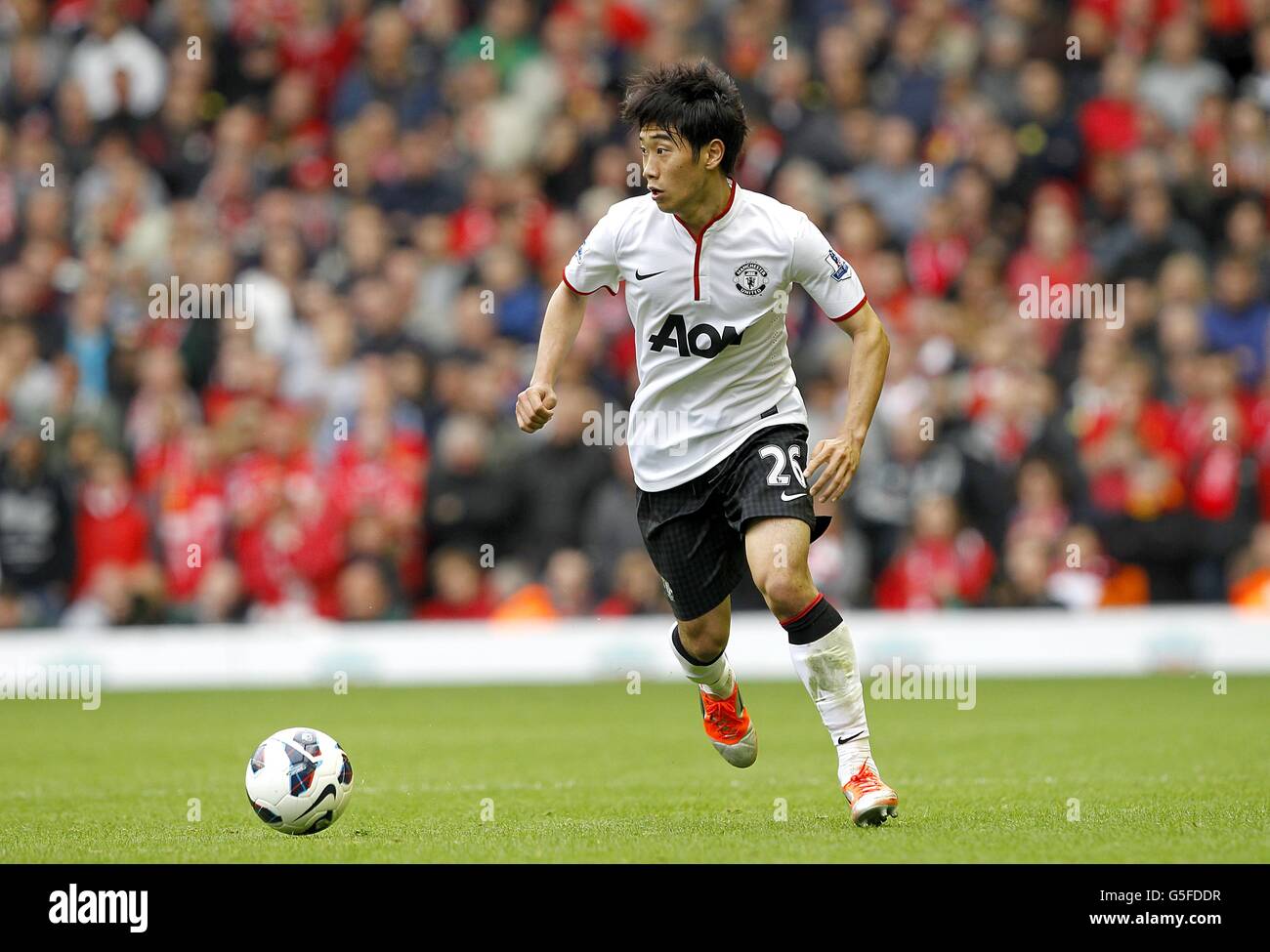 Soccer - Barclays Premier League - Liverpool v Manchester United - Anfield. Shinji Kagawa ...