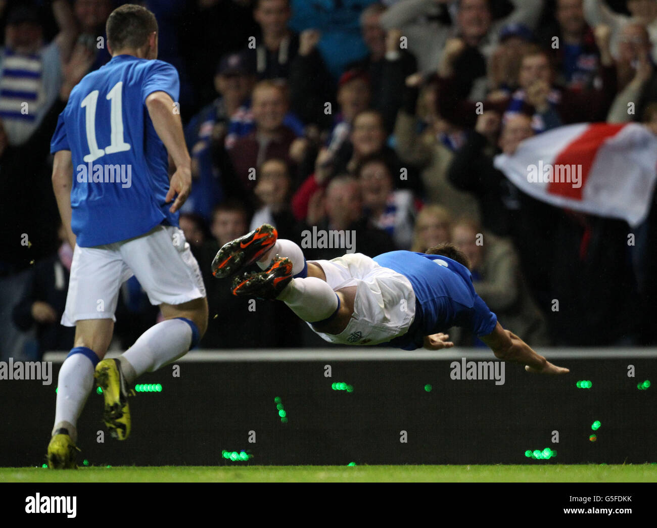 Ranger's Lee McCulloch celebrates scoring his sides first goal during ...