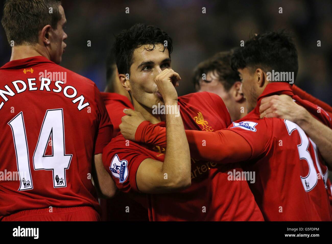 Liverpool's Nuri Sahin celebrates scoring his second goal during the ...