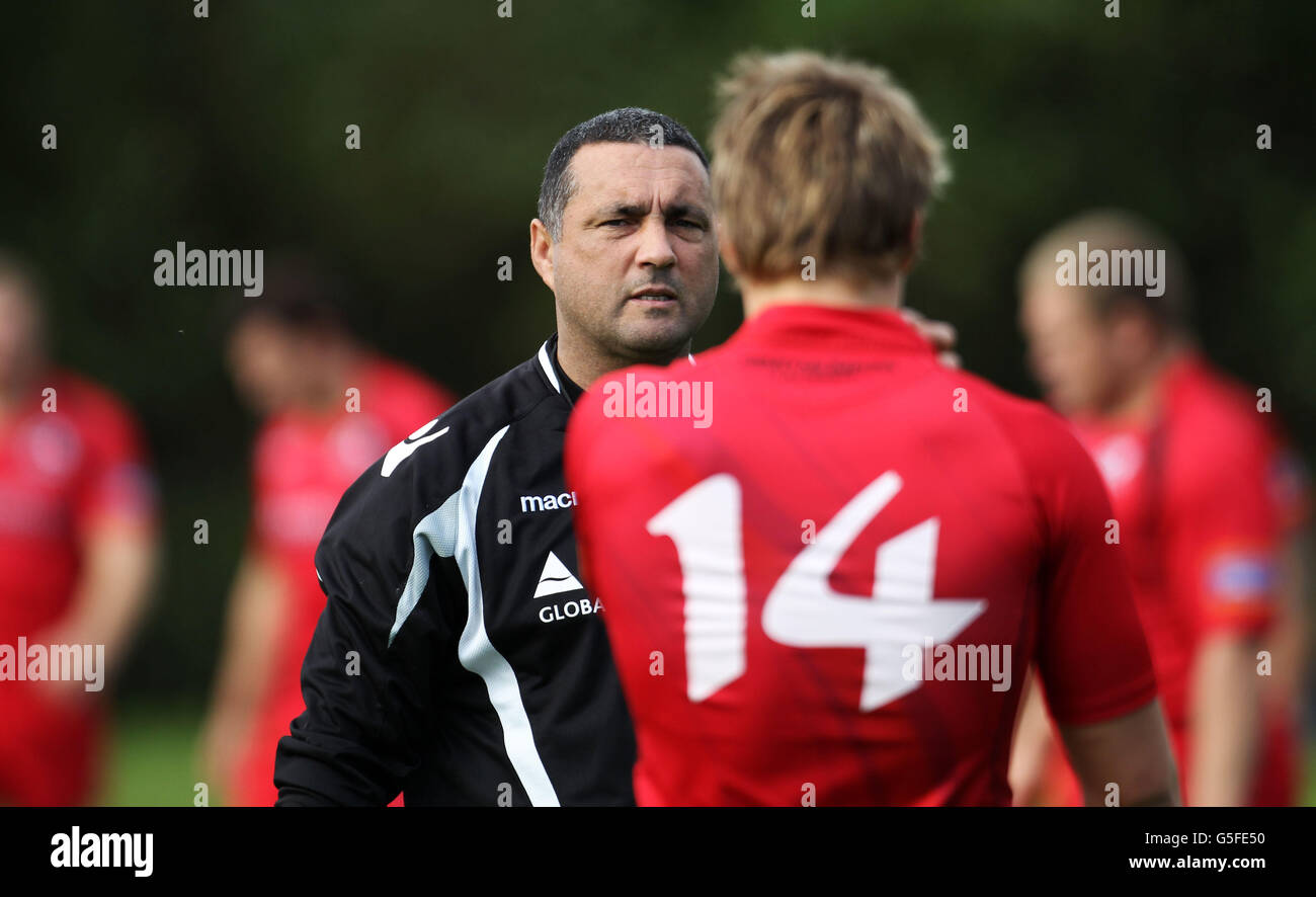 Edinburgh Rugby coach Michael Bradley during the training session at ...