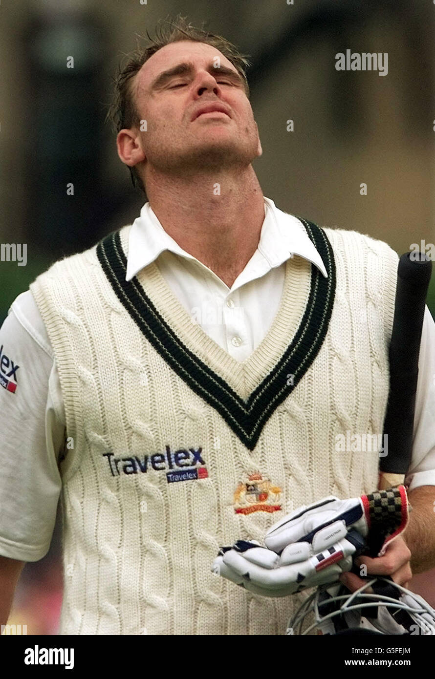 Australia's Matthew Hayden shows his disappointment after being caught ...