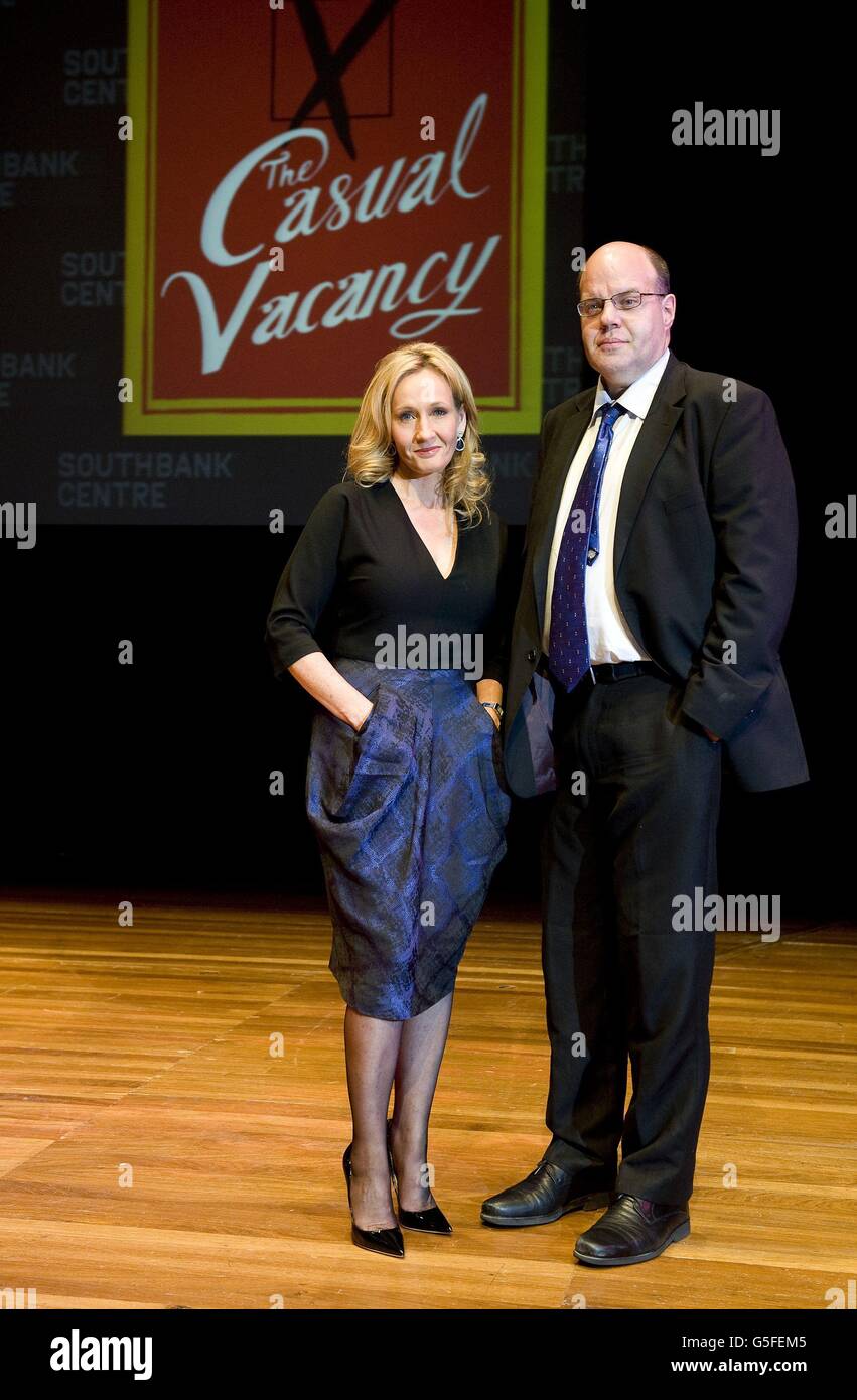 Jk rowling mark lawson right launches first novel adults hi-res stock ...