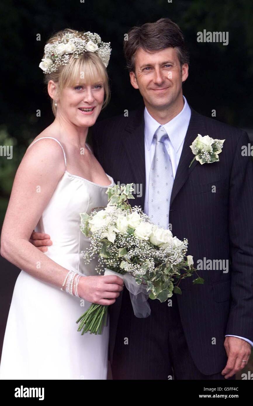 Actress sarah lancashire with her new husband peter salmon hi-res stock ...