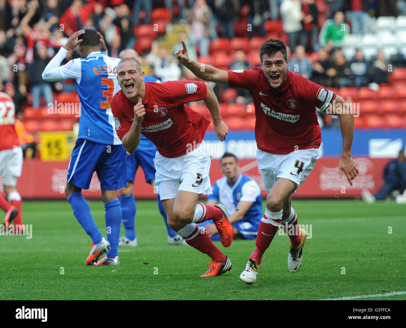 Charlton athletics johnnie jackson celebrates scoring their first goal ...
