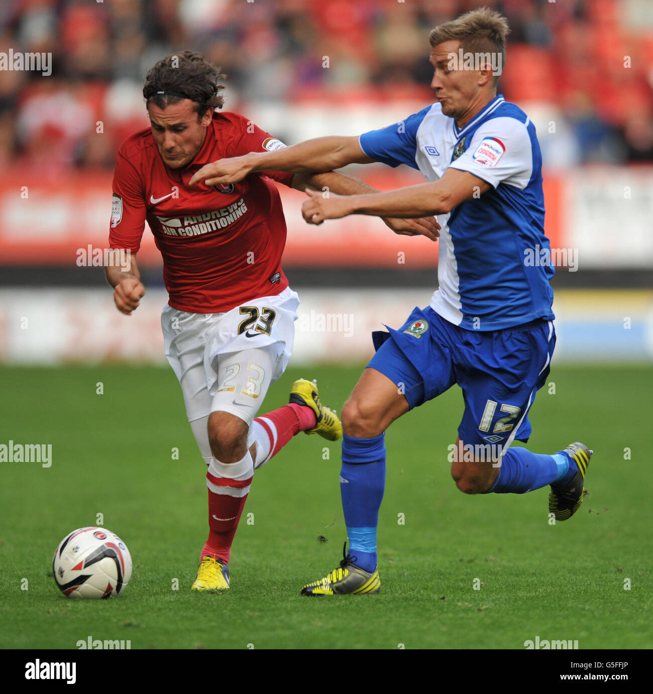 Charlton Athletic's Lawrie Wilson and Blackburn Rovers' Morten Pedersen ...