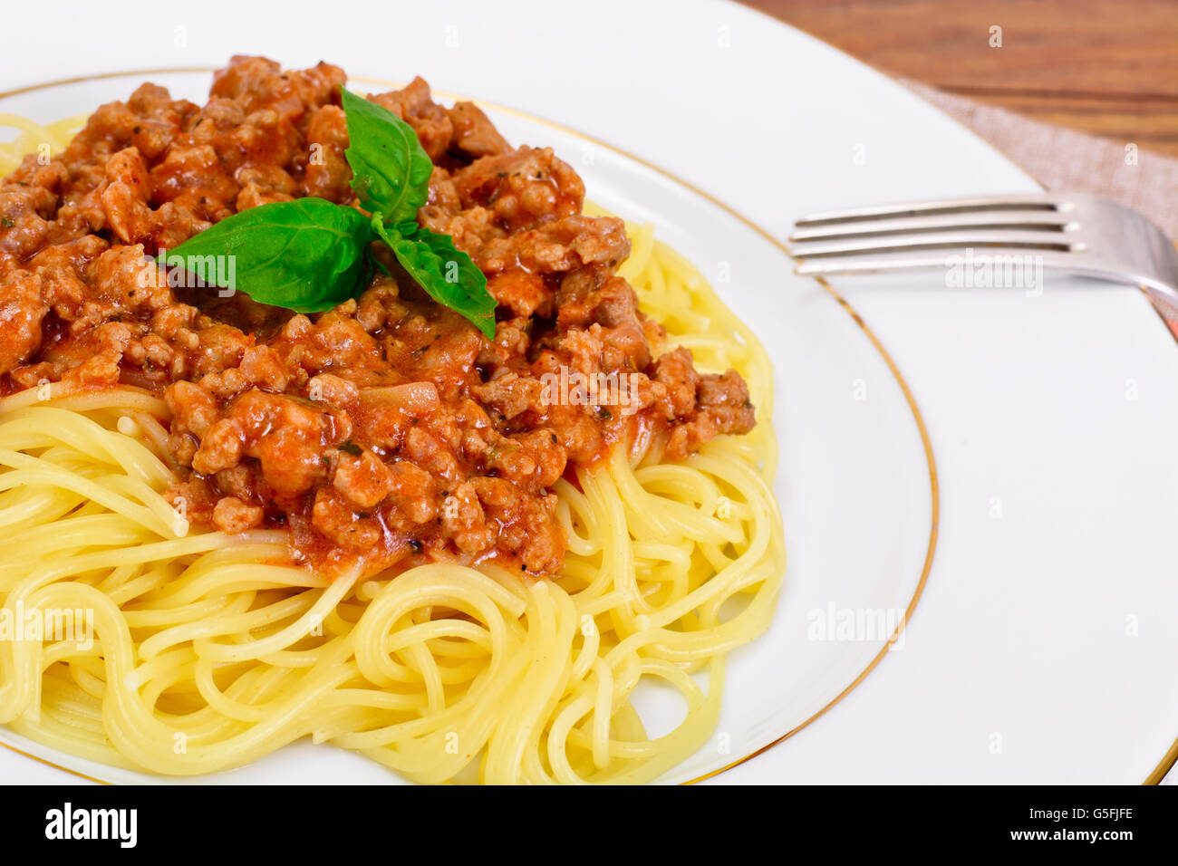 Spaghetti with Sauce Bolognese Stock Photo - Alamy