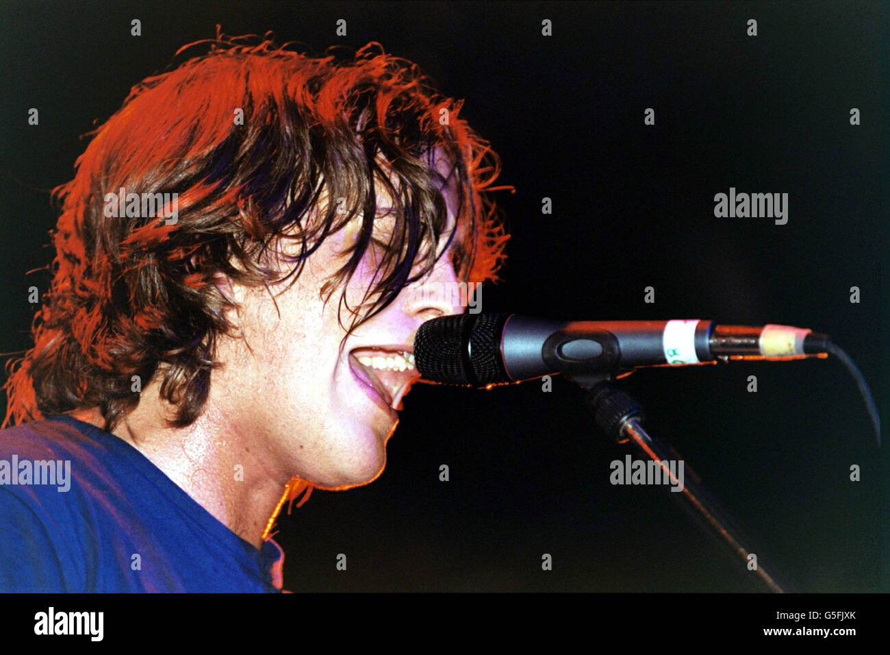 James Walsh of the rock band Starsailor performs on stage during a ...