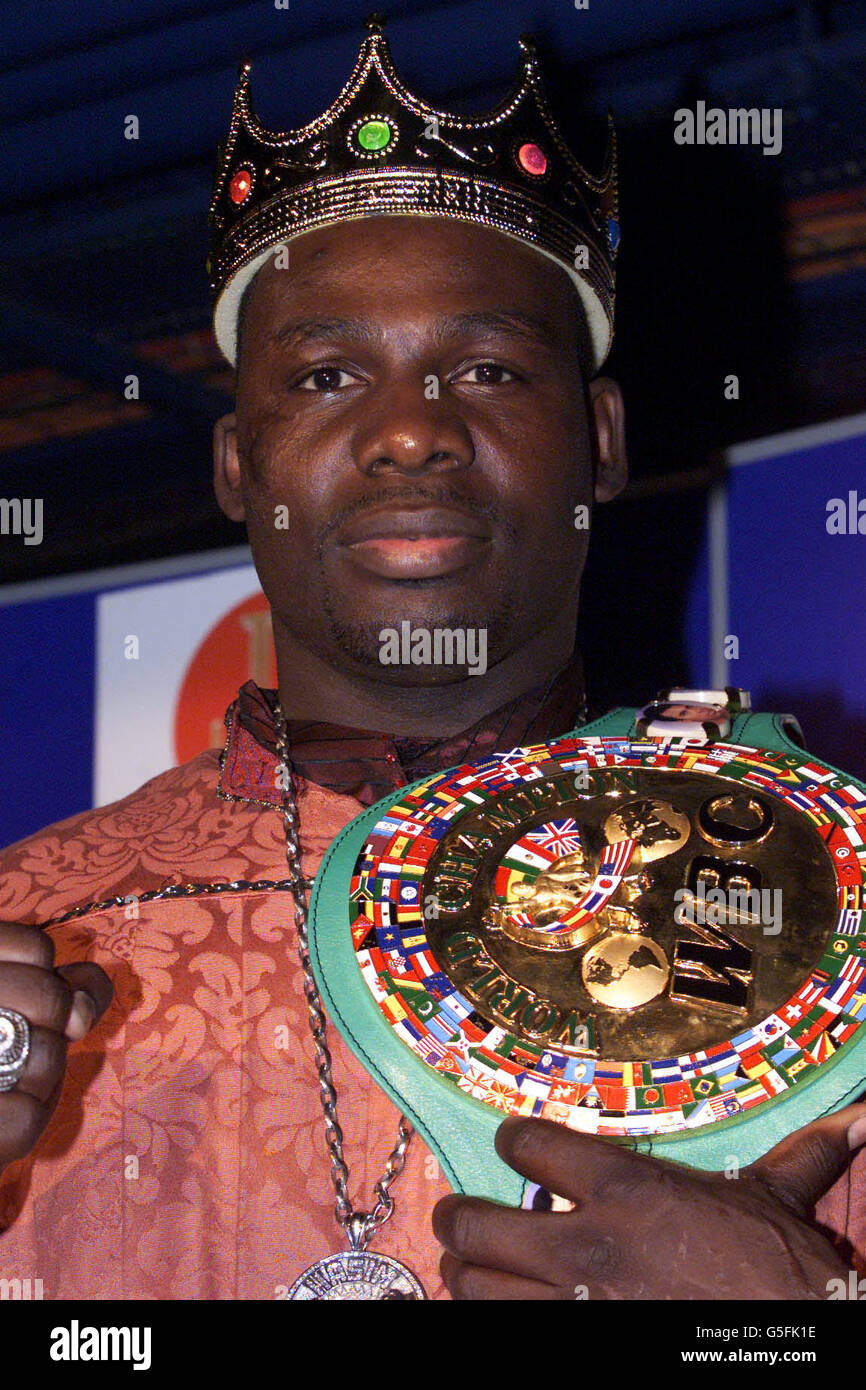 World Heavyweight Boxing Champion Hasim Rahman at a press conference in ...