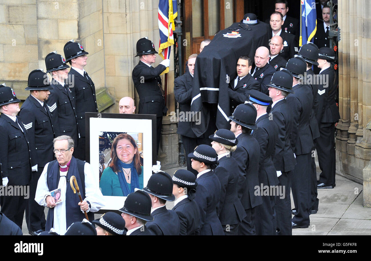 The coffin of Pc Fiona Bone, one of the two policewoman murdered in a ...