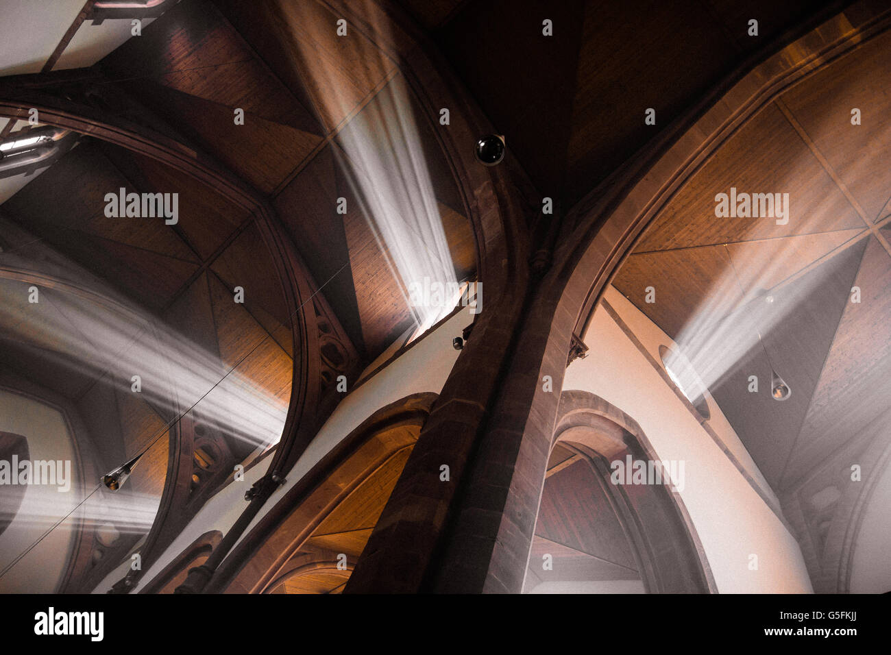 Sunbeams into church Stock Photo - Alamy