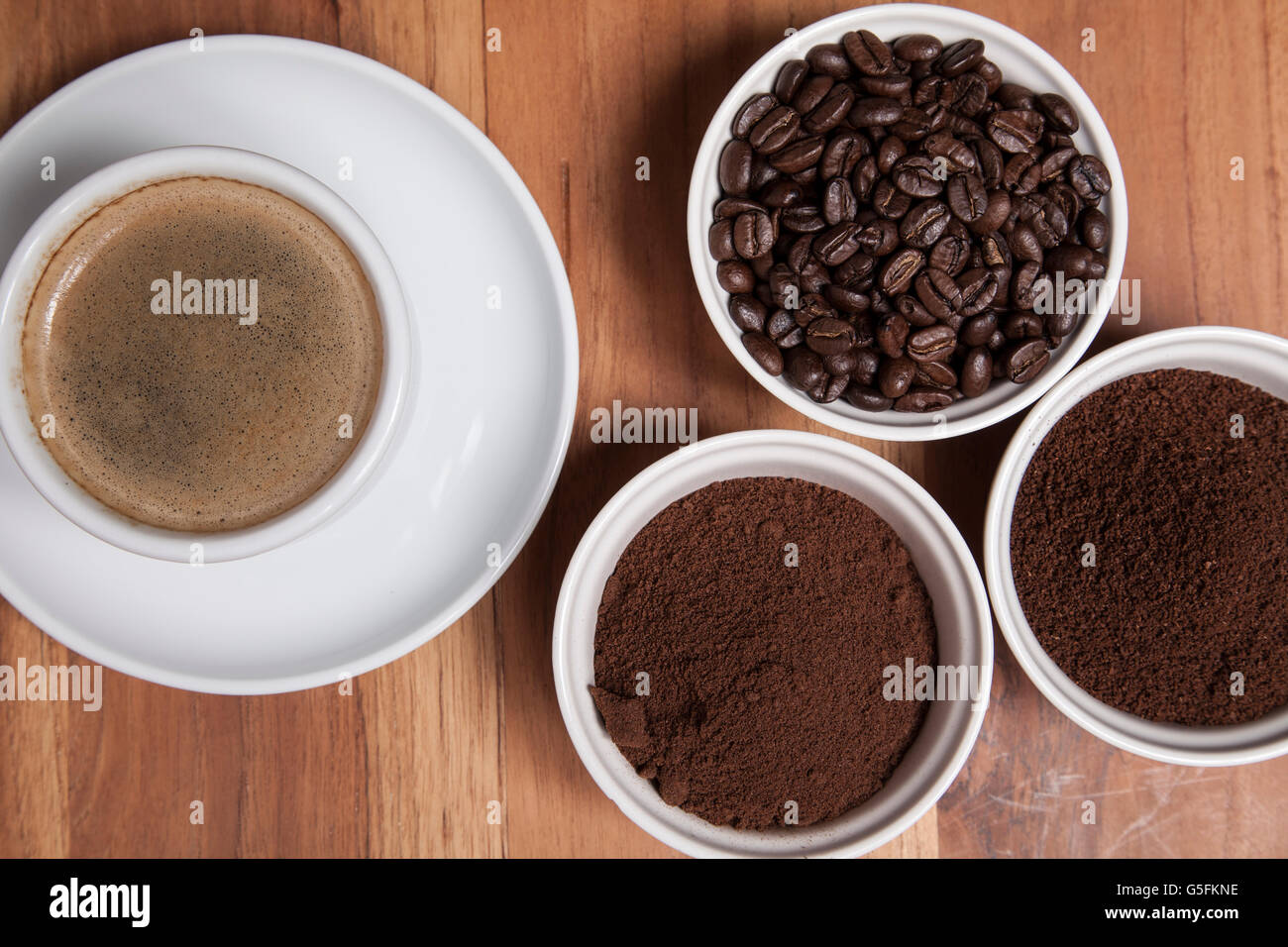 coffee, different types, top view Stock Photo - Alamy