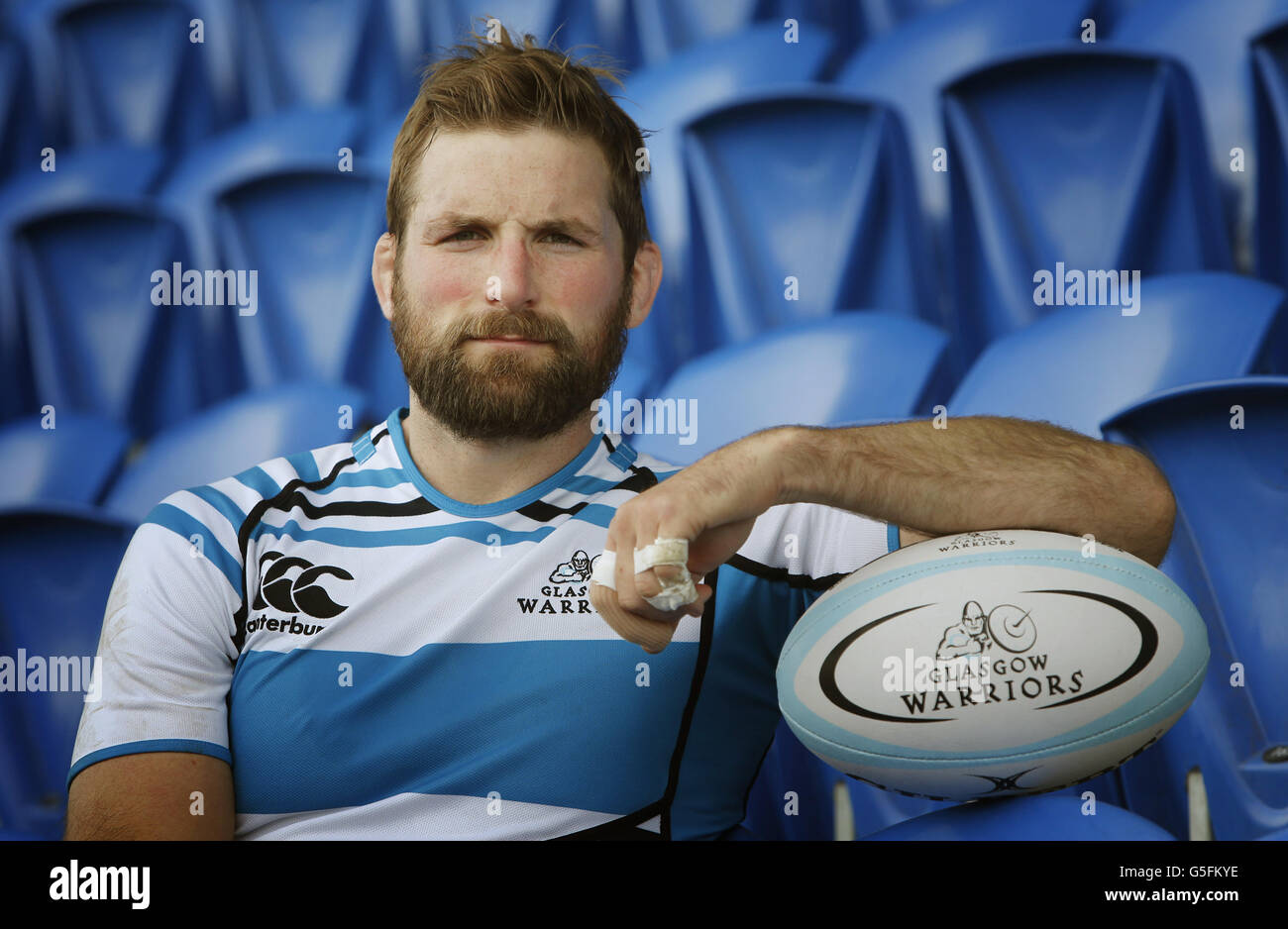 Glasgow Warriors' John Barclay during the team run at Scotstoun Stadium ...