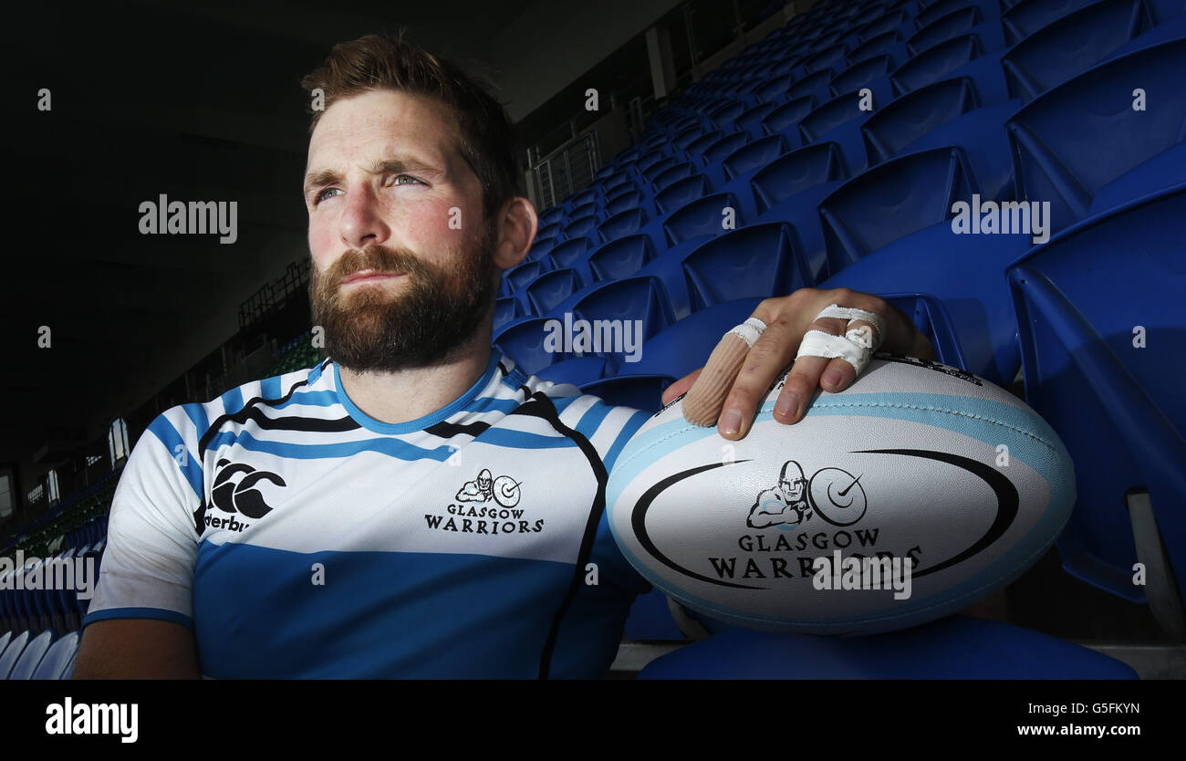 Glasgow Warriors' John Barclay during the team run at Scotstoun Stadium ...