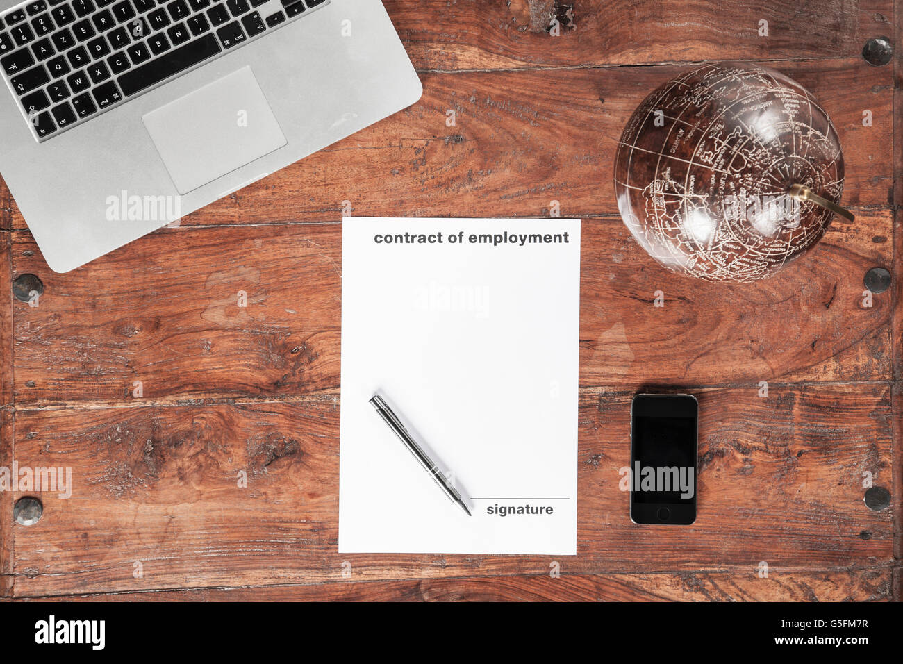 documents on the desk top view Stock Photo - Alamy