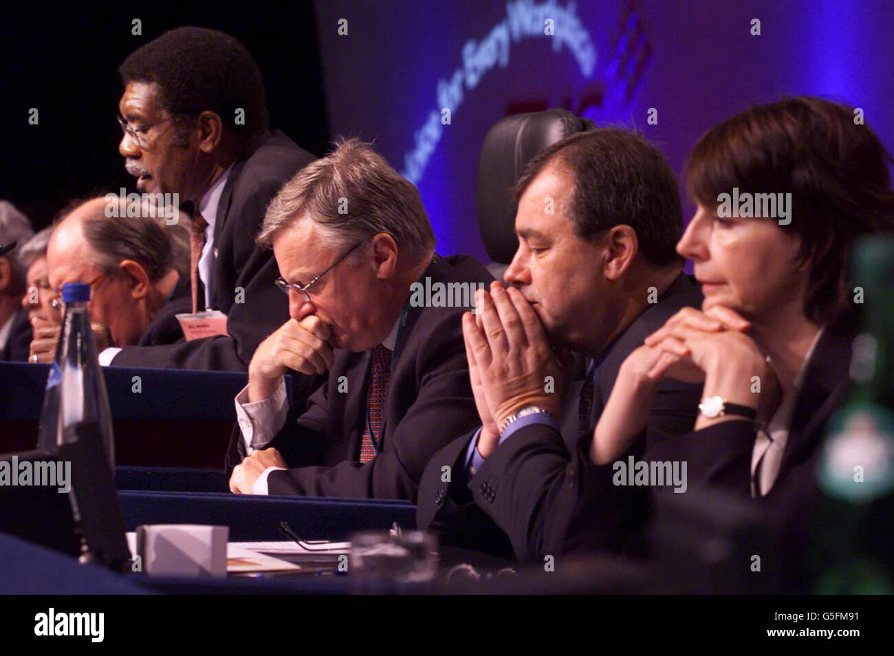 The Trades Union Congress (TUC) president Bill Morris (top left) asks ...