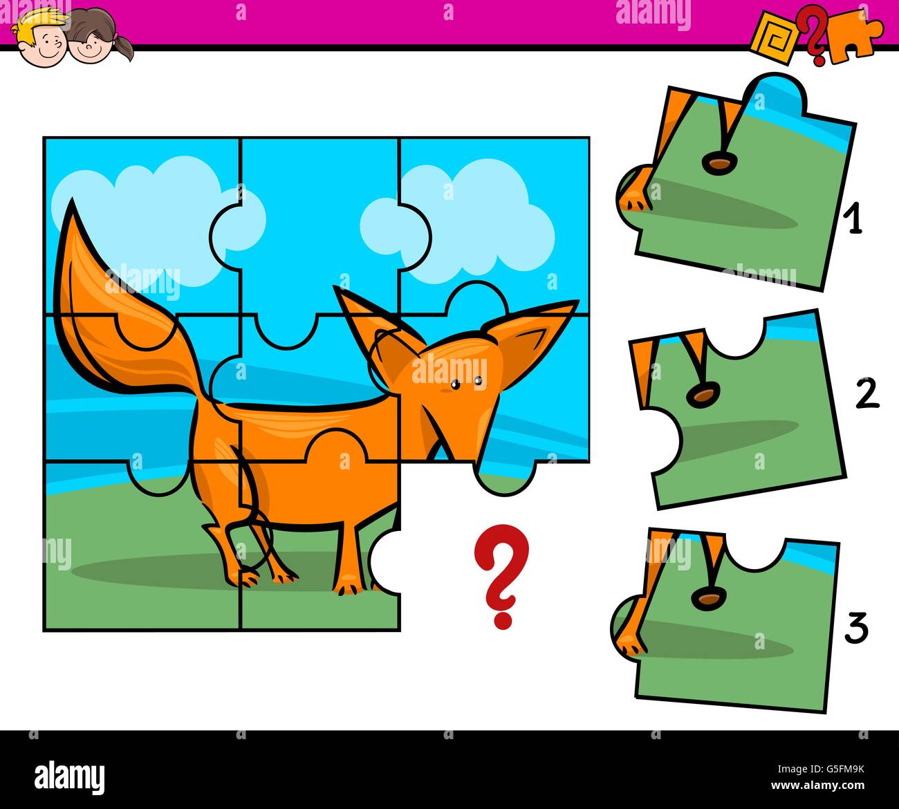 Jigsaw puzzle clip art cartoon hi-res stock photography and images - Alamy