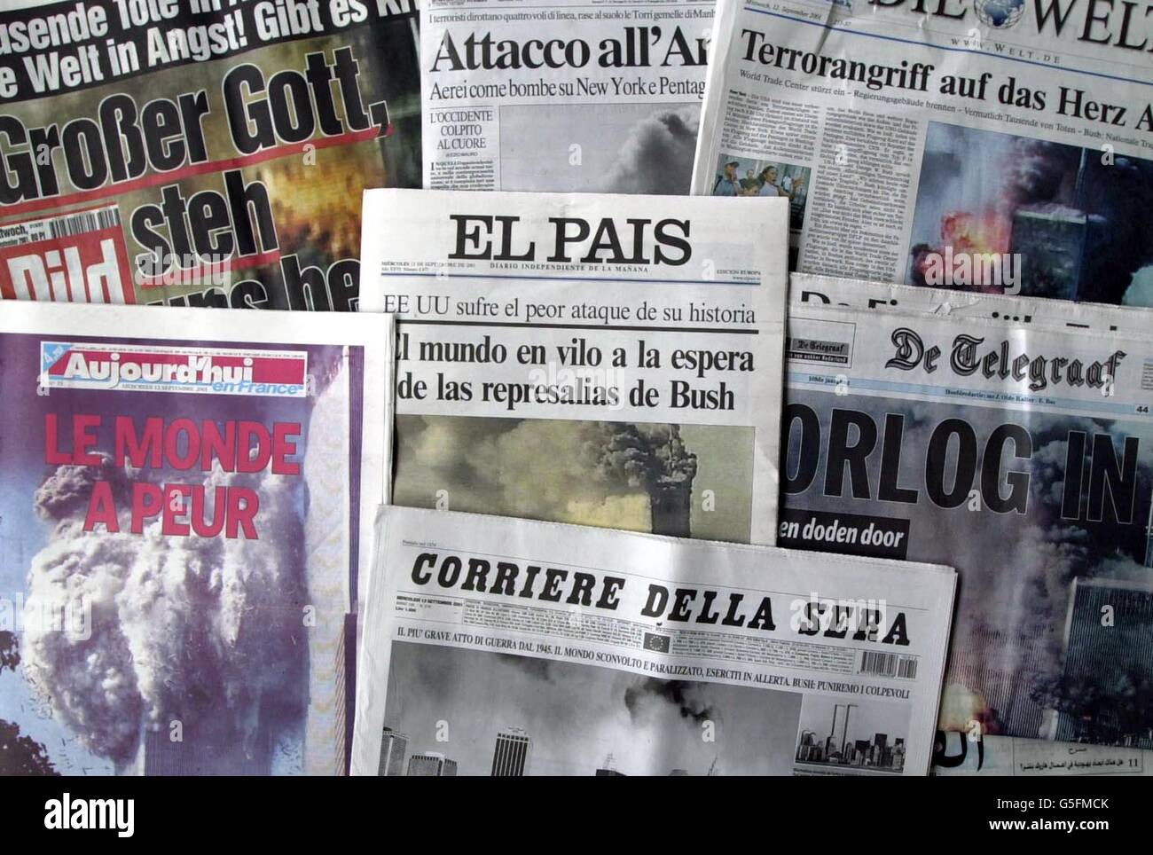Papers from around the world showing their coverage hi-res stock ...