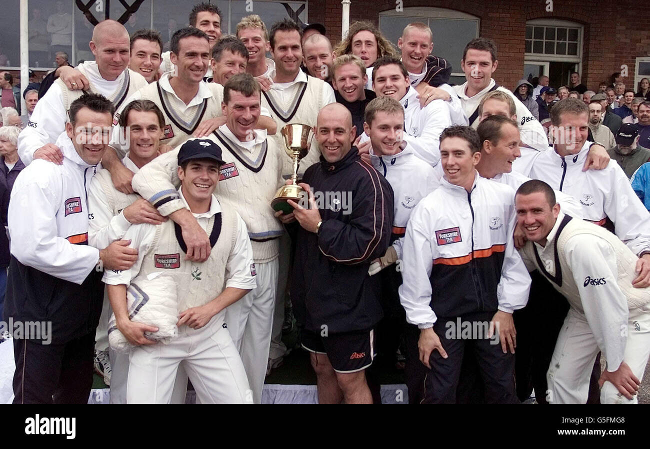 The Yorkshire Cricket team celebrate winning the CricInfo County ...