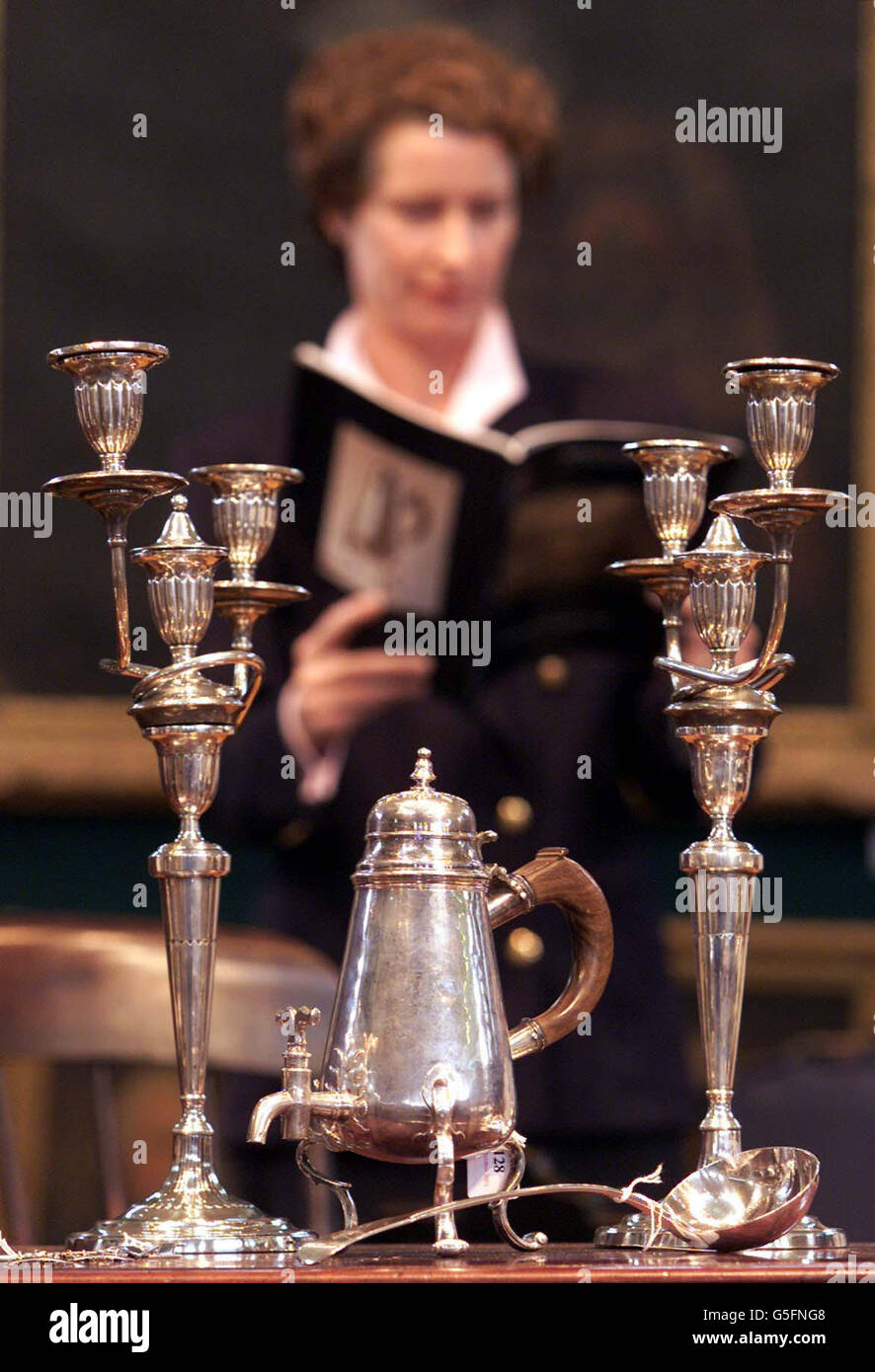 Silver Sale/ Queen Anne coffee urn Stock Photo - Alamy