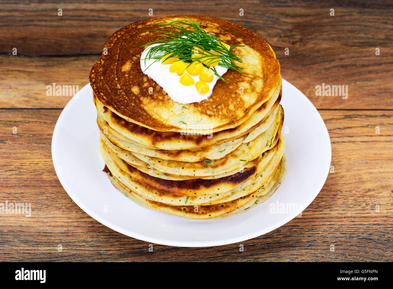 Tasty Pancakes Stack Stock Photo - Alamy