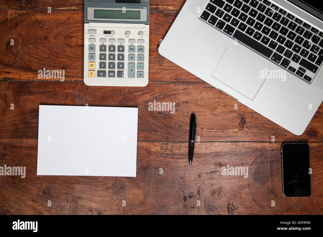 office desk, View from above with copy space Stock Photo - Alamy