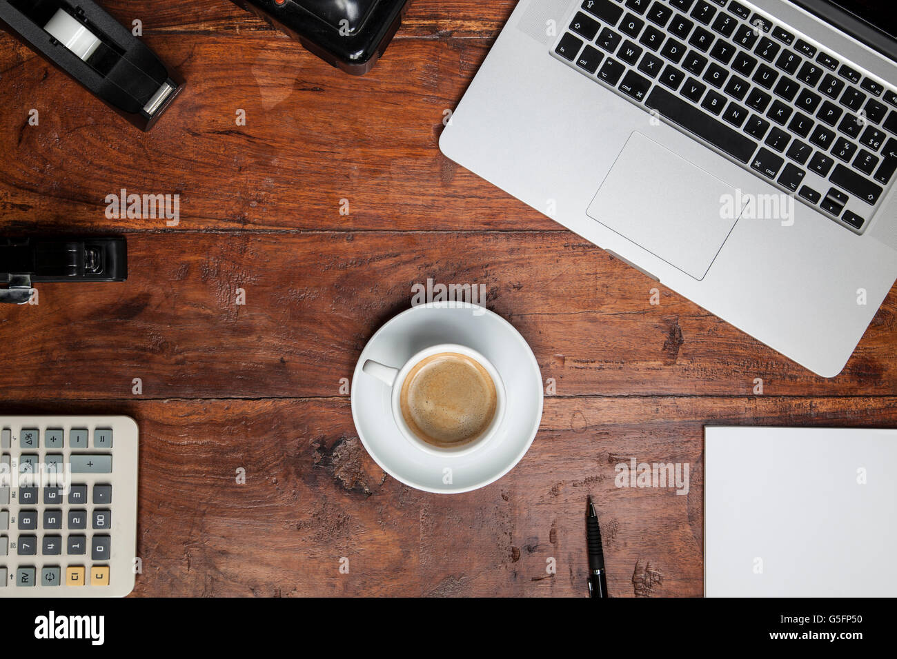 office desk with coffee Stock Photo - Alamy