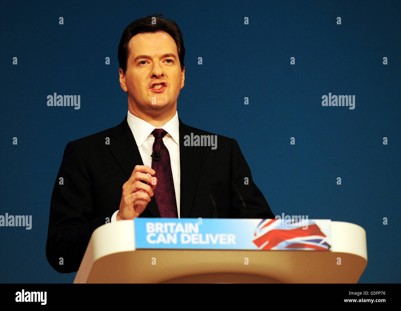 Chancellor George Osborne addresses today's session of the Conservative ...