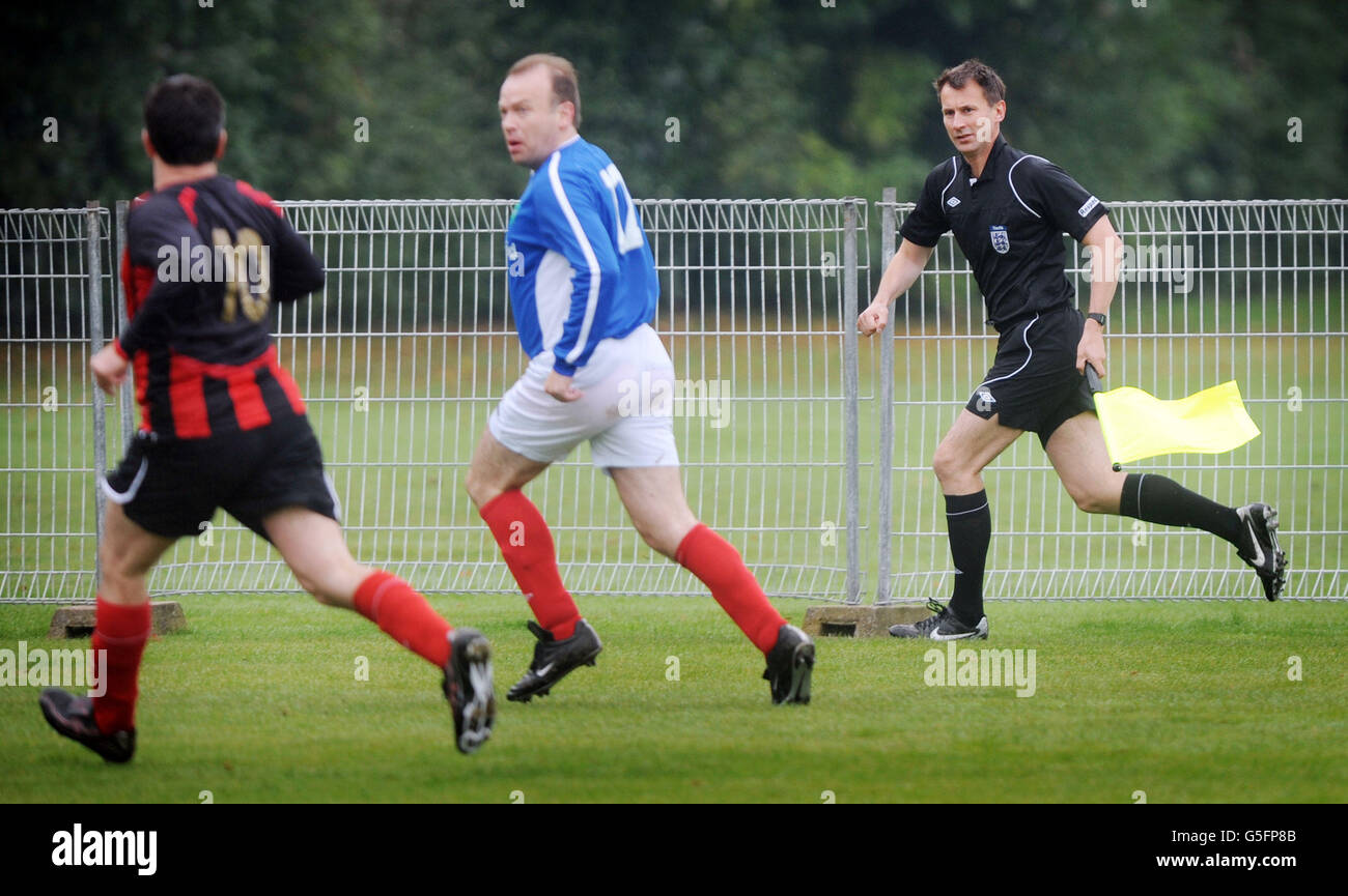 Health Secretary Jeremy Hunt acts as linesman during a football match ...