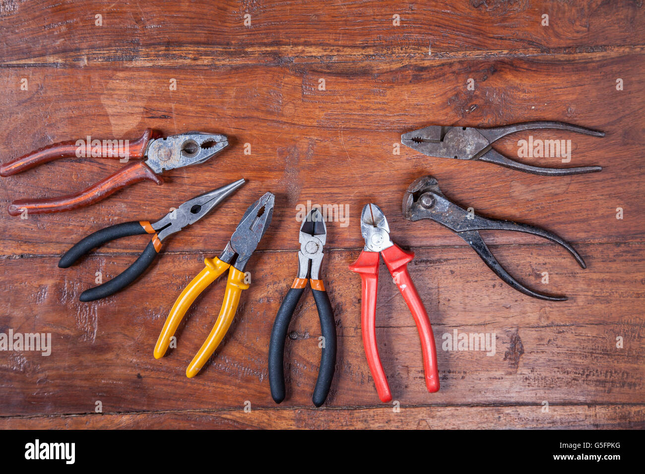 set of pliers, view from the top Stock Photo - Alamy