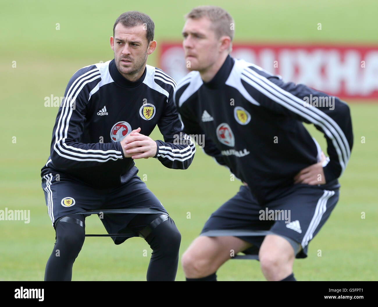 Scotland players Steven Fletcher (left) and Darren Fletcher during the ...